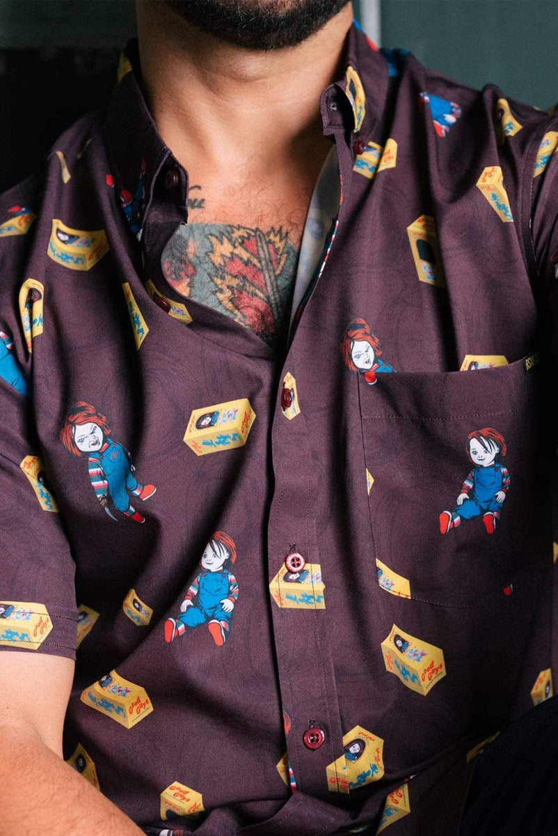 Chucky "Wanna Play" Button-Up – Post Mortem Horror Bootique