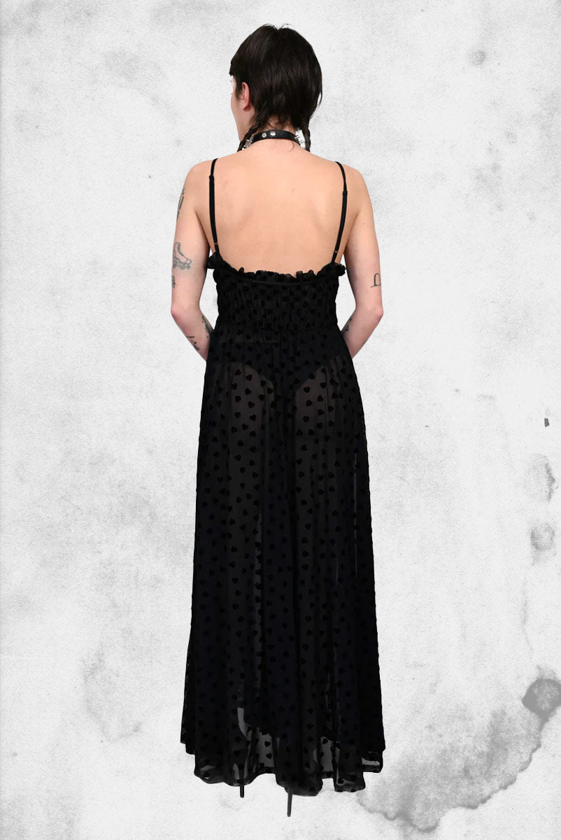 Venus Mesh Heart Maxi Dress – Post Mortem Horror Bootique