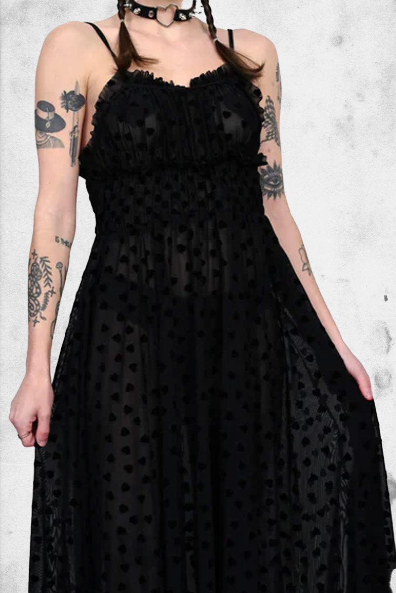 Venus Mesh Heart Maxi Dress – Post Mortem Horror Bootique