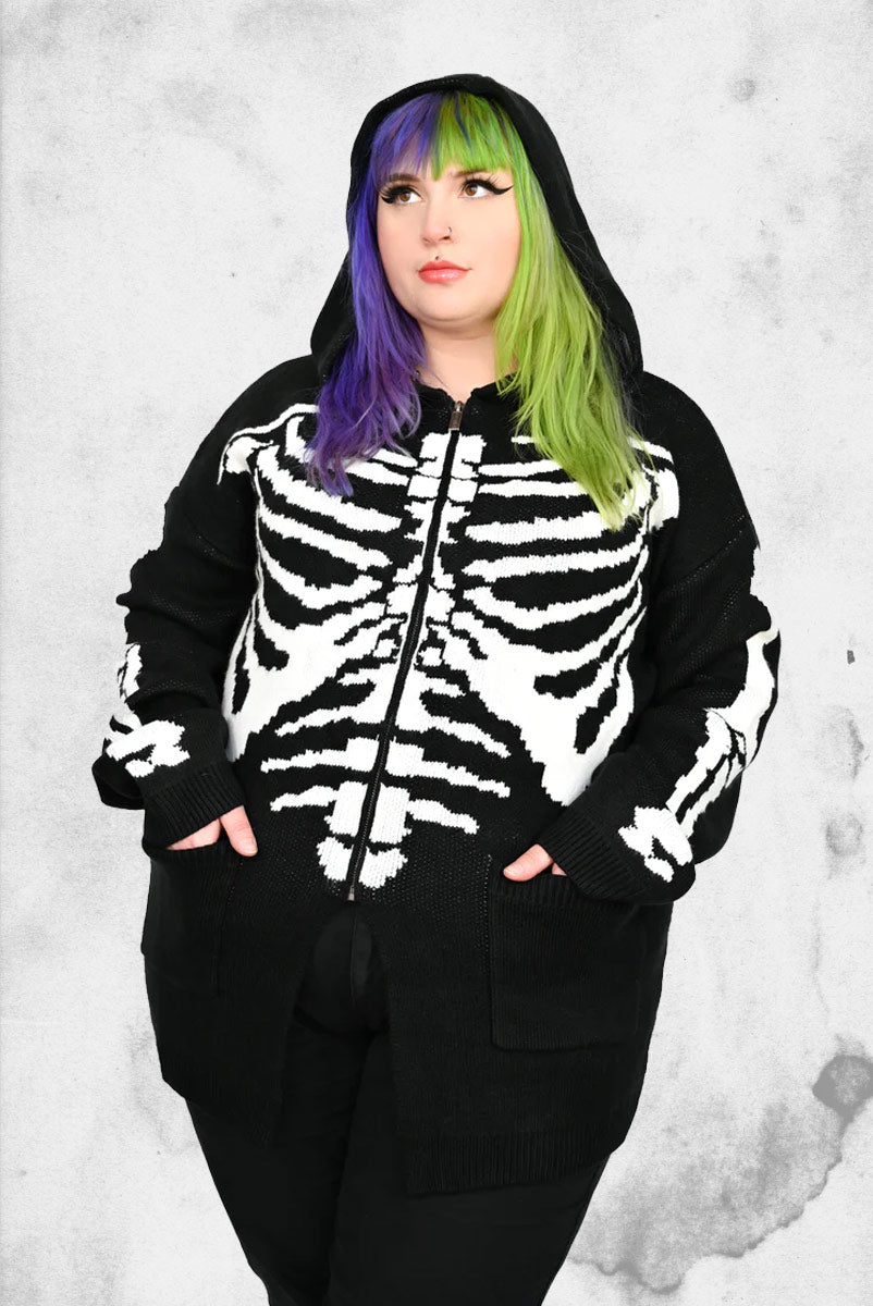 Skeleton Zip-Up Hoodie – Post Mortem Horror Bootique
